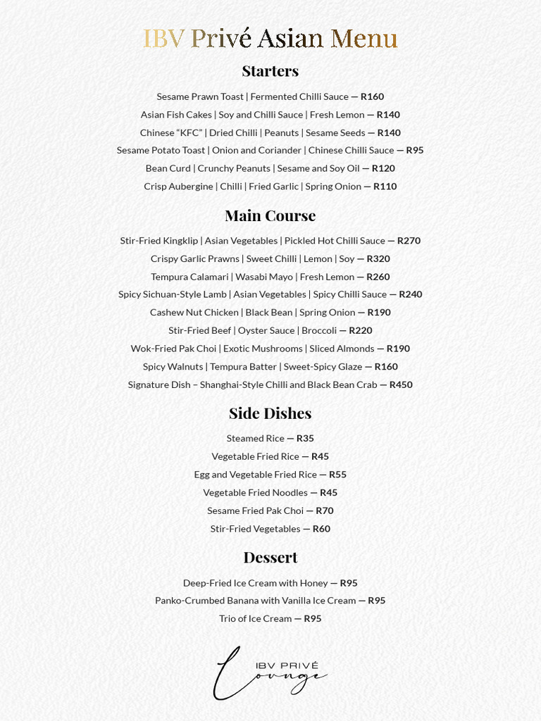 IBV Prive_Asian Dining Menu (2) | PDF