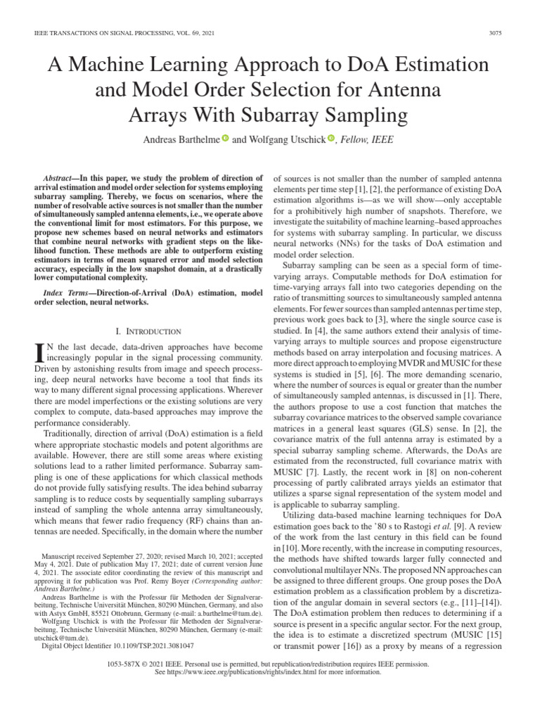 A Machine Learning Approach to DoA Estimation and Model Order Selection ...