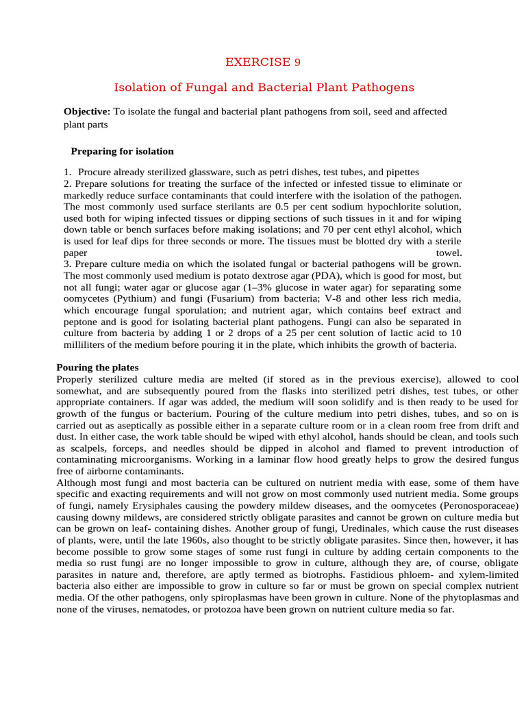 Pp-121 - Practical Exercise 9 | PDF | Growth Medium | Fungus