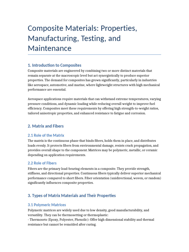 Composite Materials: Properties & Uses | PDF | Composite Material ...