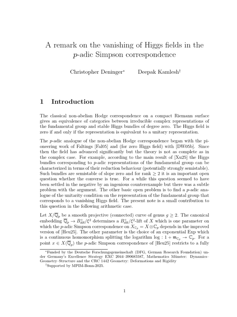 A Remark On The Vanishing of Higgs Fields in The $p$-Adic Simpson ...