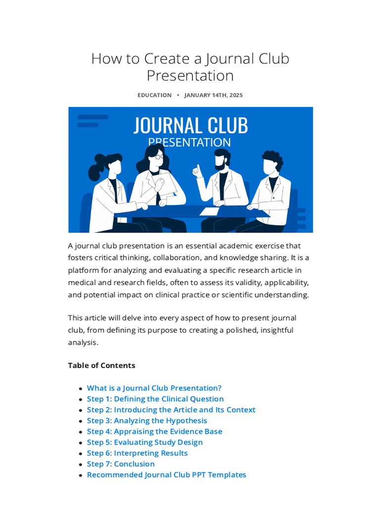 How to Create a Journal Club Presentation | PDF | Infographics ...