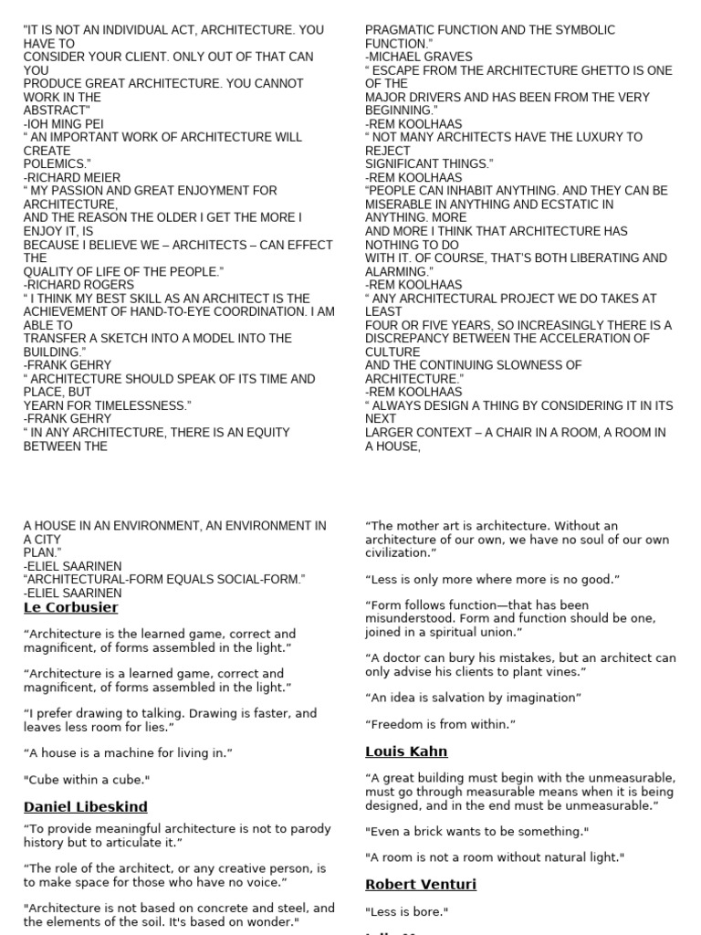 Architect Dictums NEW VER. | PDF | Design | Architectural Design