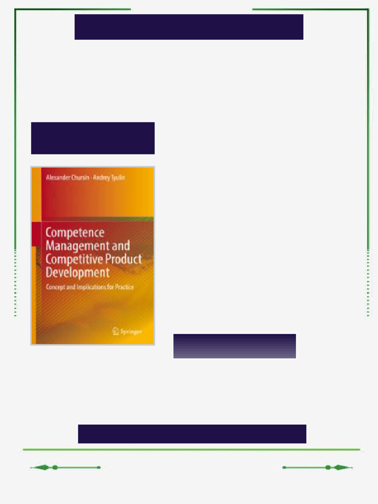 Competence Management and Competitive Product Development Concept and ...