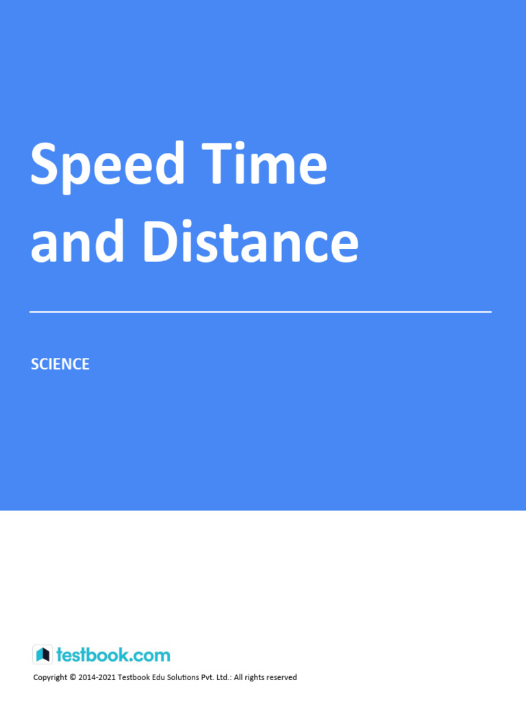 Speed, Time and Distance - Study Notes | PDF