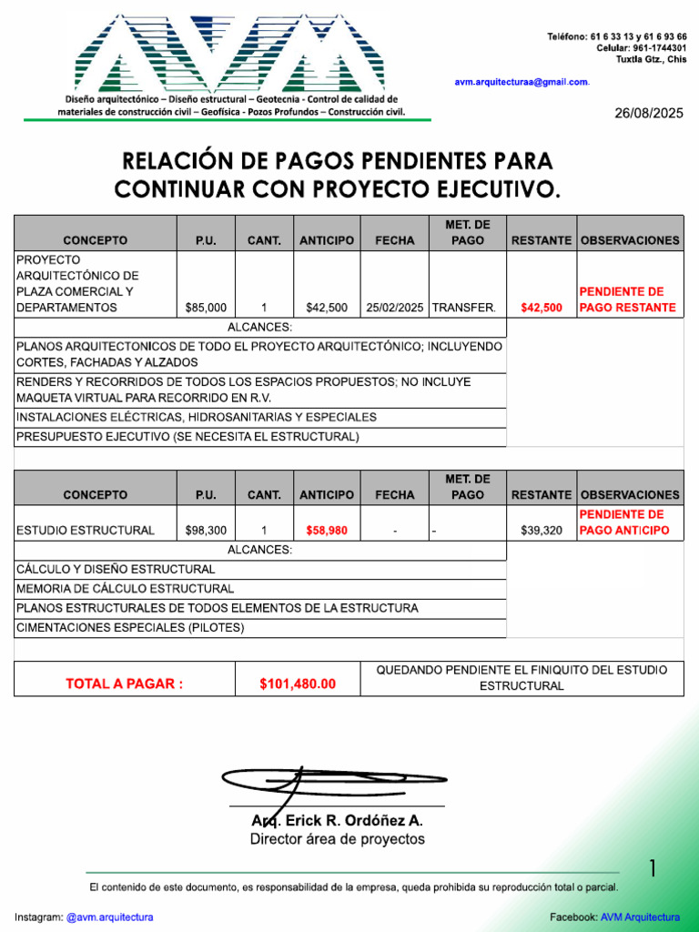 Relacion Pagos Pendientes Departamentos La Fuente | PDF