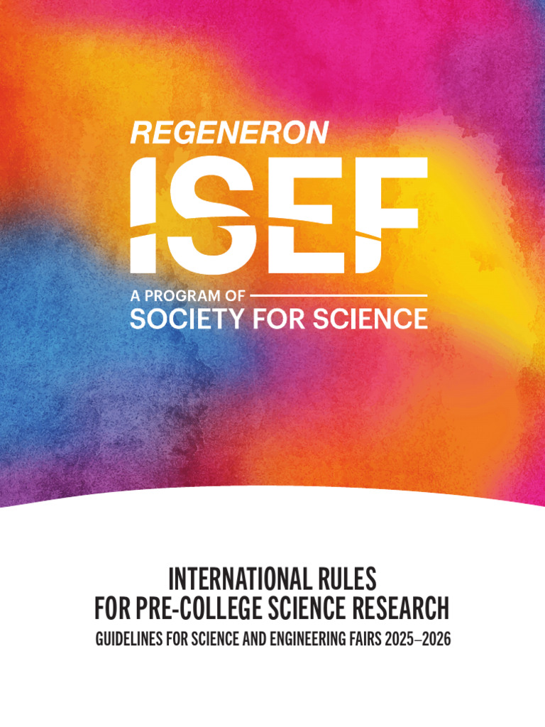 ISEF Guidelines for Science Fairs 2025-2026 | PDF | Institutional ...