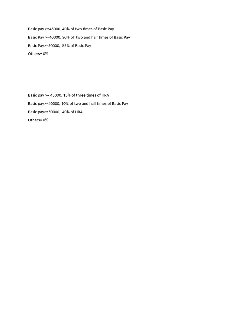 Salary and HRA Calculation Guidelines | PDF