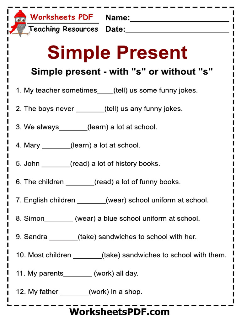 Simple Present With S or Without S | PDF