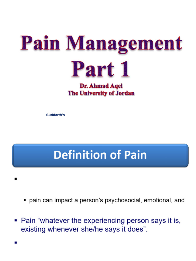 1 - Pain Management Part 1 | PDF