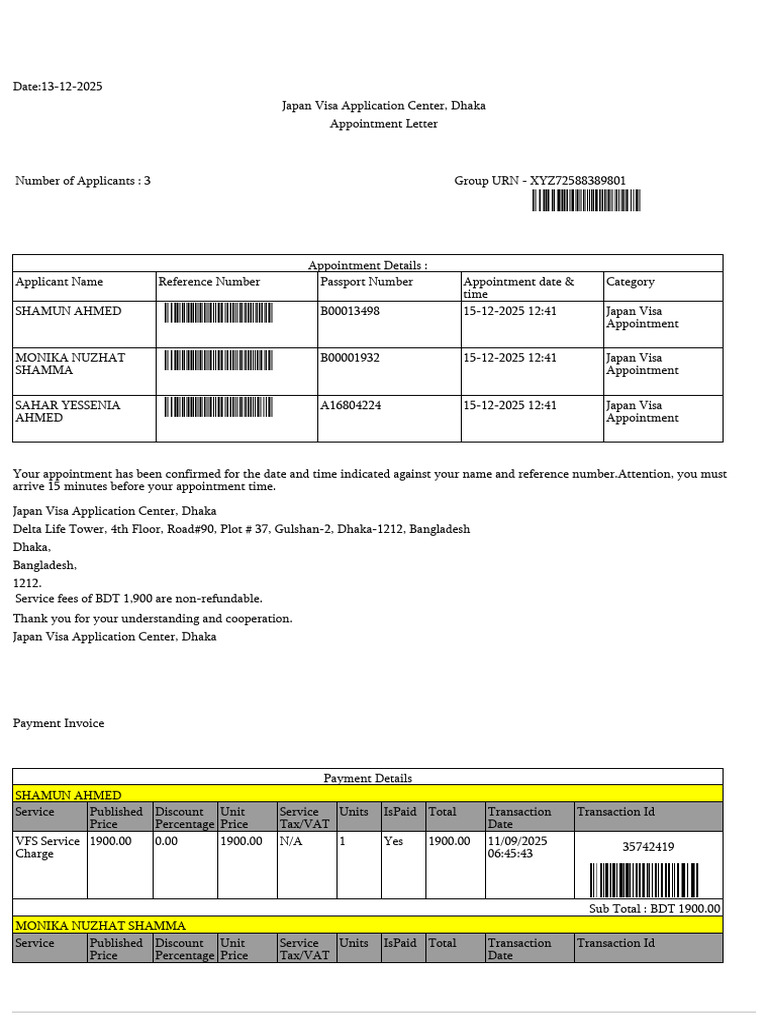 Japan Application Form | PDF | Payments