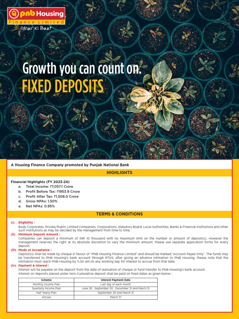 PNB Housing Corporate Deposit Overview | PDF | Cheque | Banks