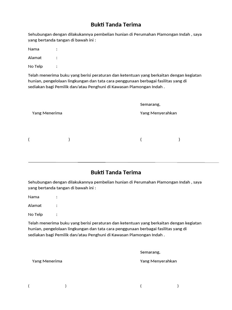 Tanda Terima | PDF