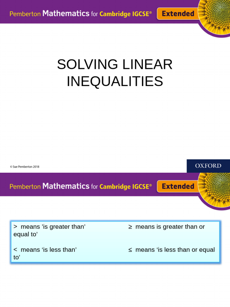 Solving Linear Inequalities Guide | PDF | Inequality (Mathematics ...