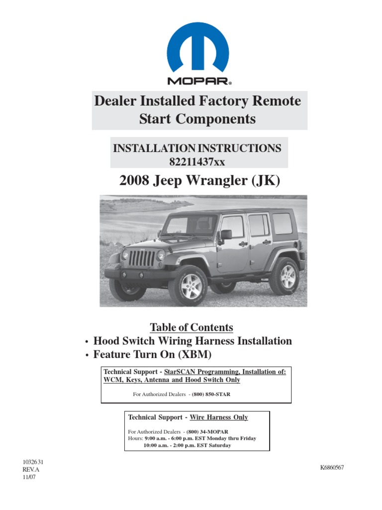 Jeep Wrangler Remote Start Installation Guide | PDF | Electrical ...