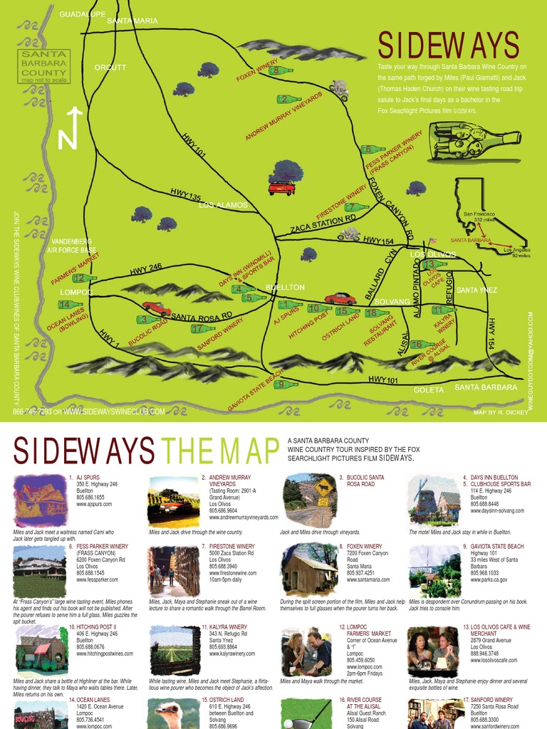 Sideways Map | PDF | Fermented Drinks | Grape