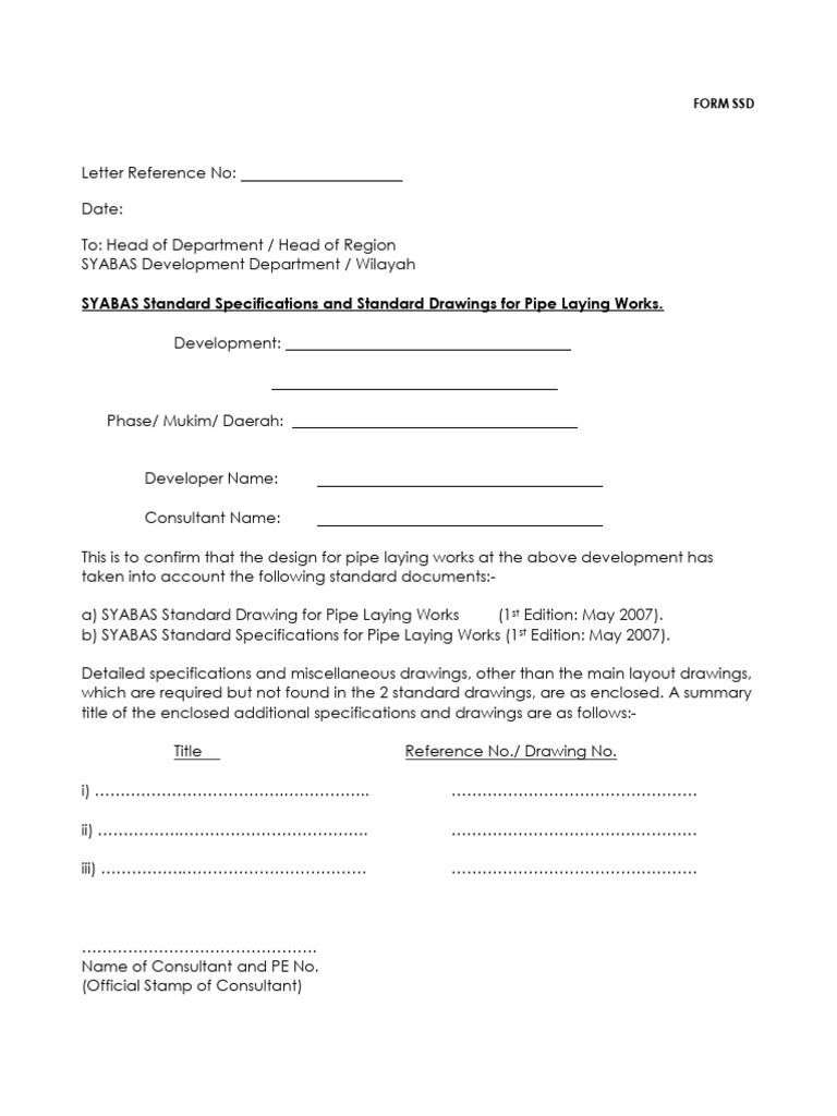 SYABAS Pipe Laying Standards Document | PDF