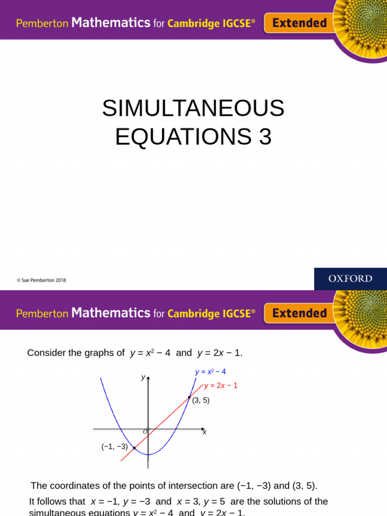 A1-Simultaneous Equations 3 | PDF