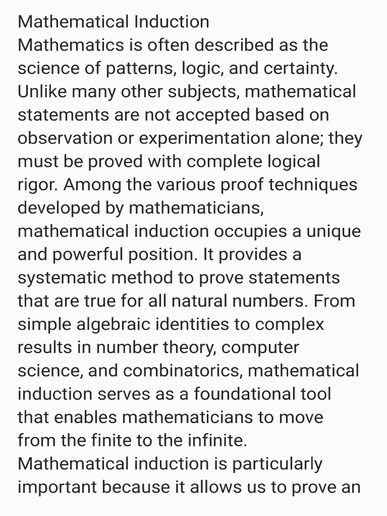 Mathematical Induction | PDF