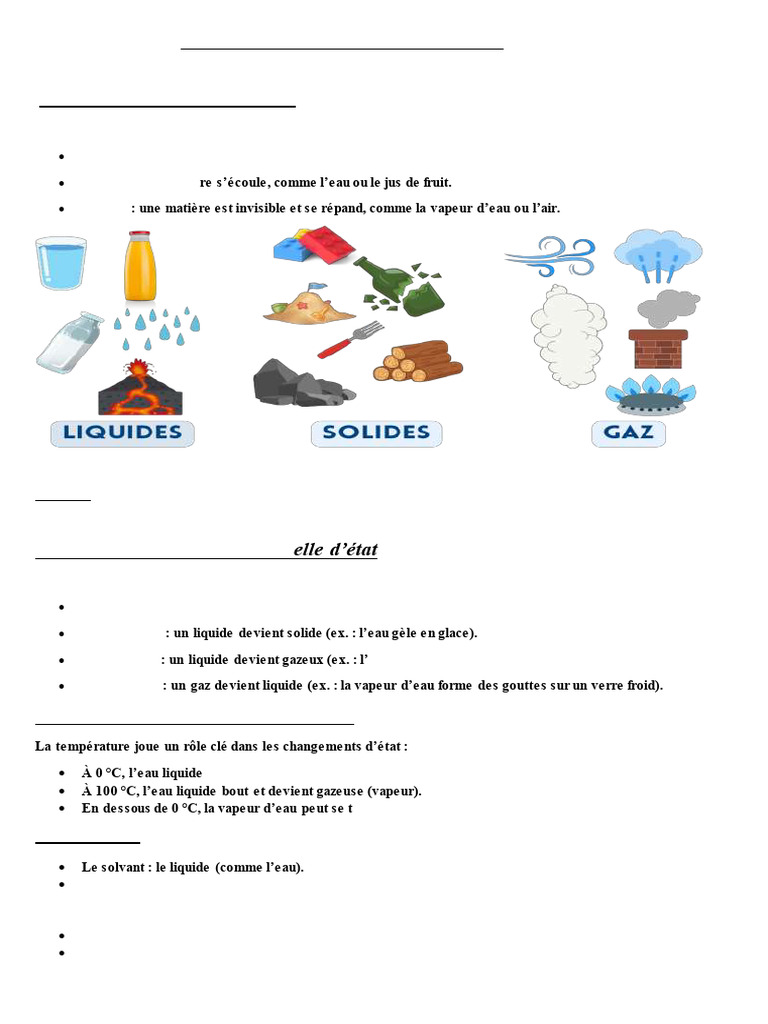 États de la matière et transformations | PDF