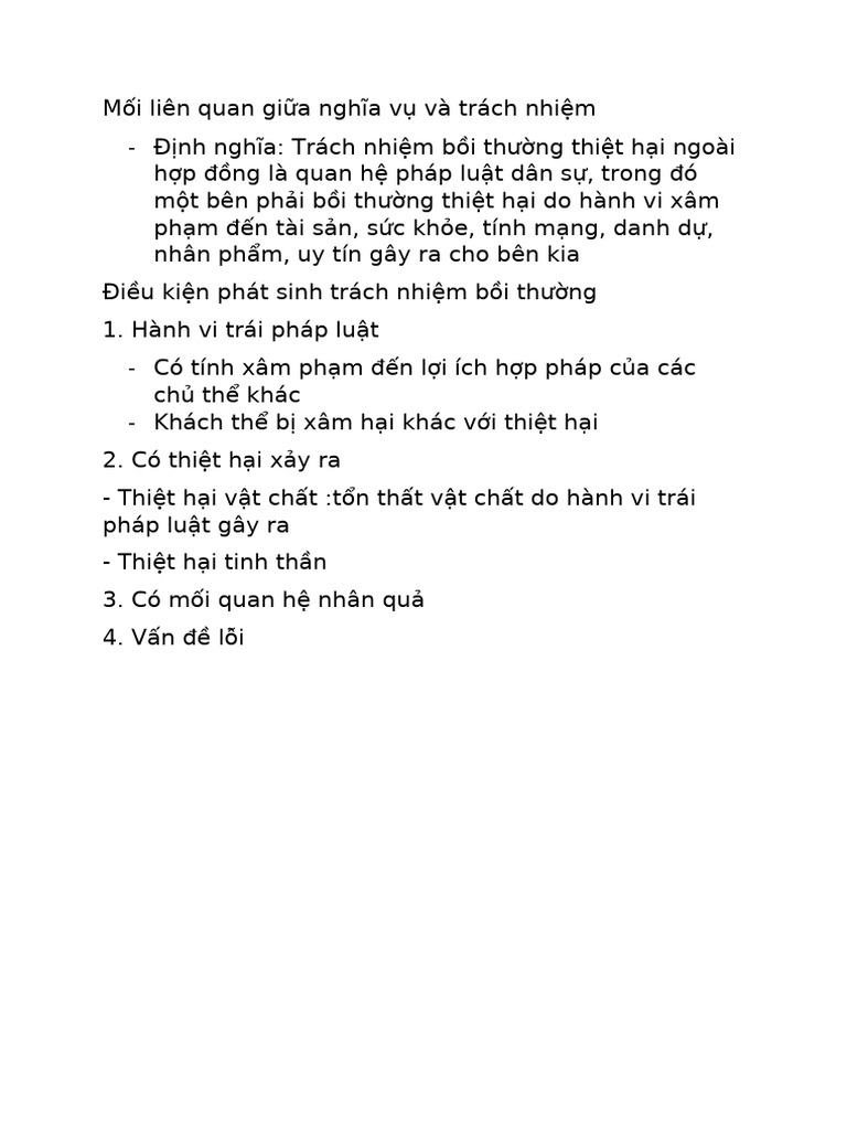 Mối Liên Quan Giữa Nghĩa Vụ Và Trách Nhiệm | PDF