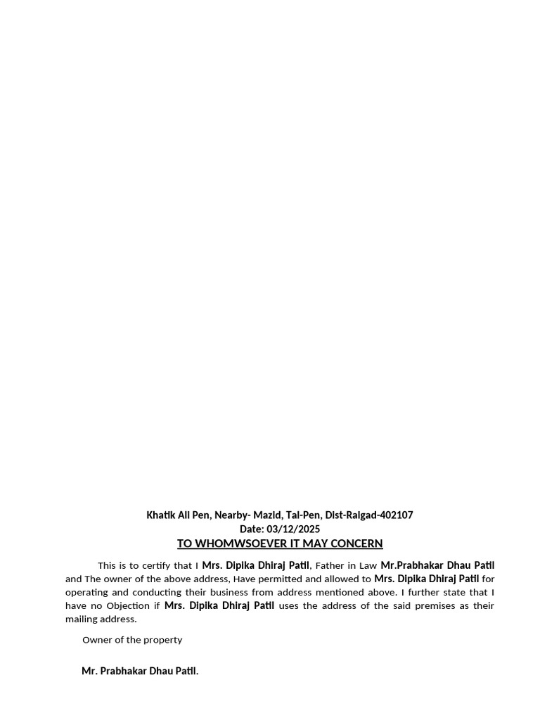 Business Operation Permission Letter | PDF