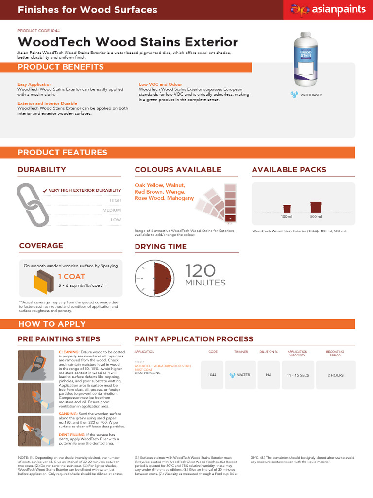 WoodTech Exterior Wood Stains Guide | PDF | Paint | Industrial Processes