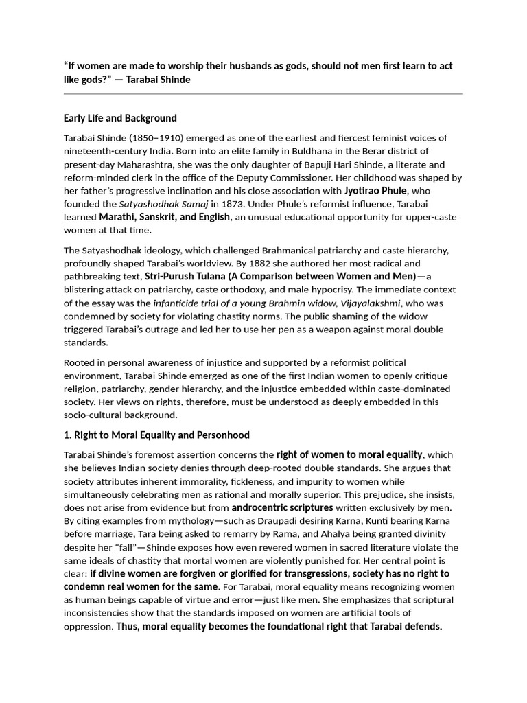 tarabai shinde | PDF | Patriarchy