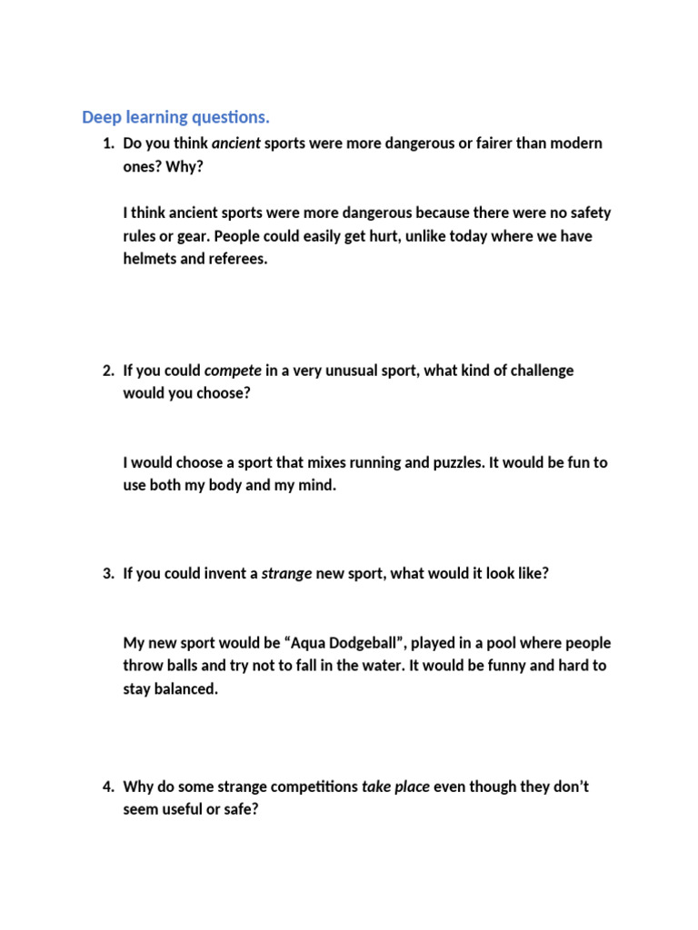 Deep Learning Questions | PDF