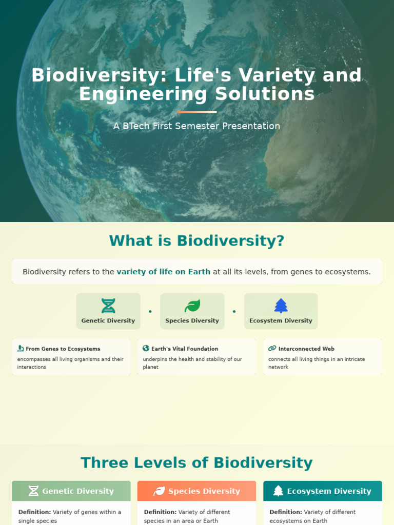 Biodiversity - Life's Variety and Engineering Solutions | PDF ...
