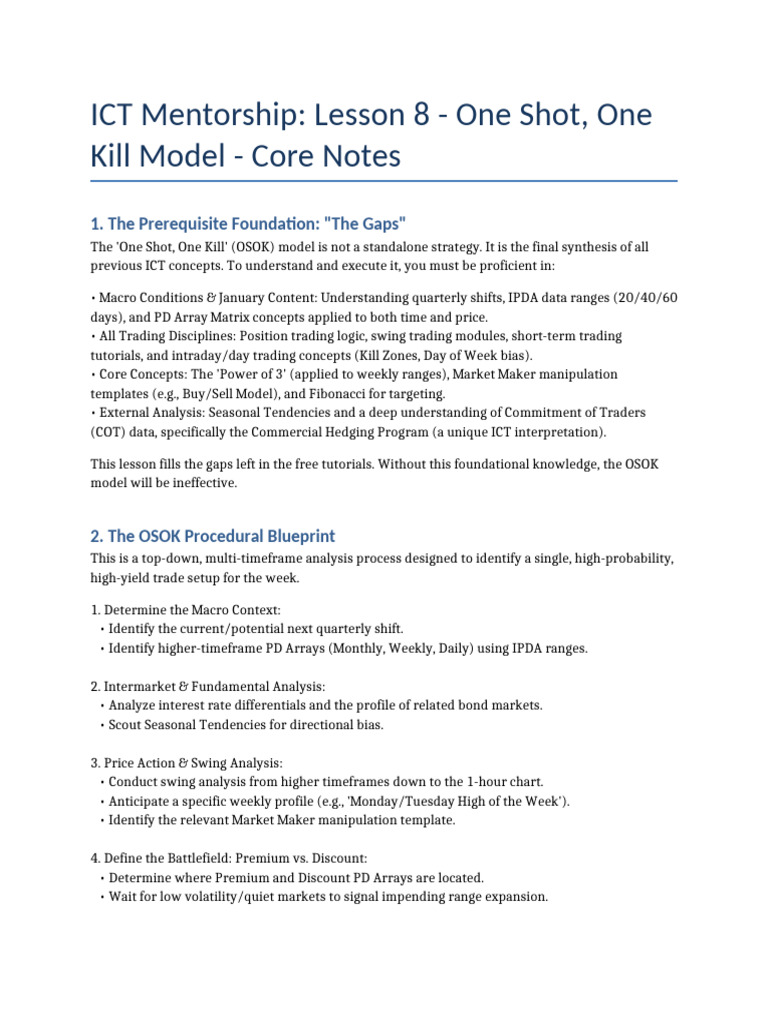 Month 07 - One Shot One Kill Model | PDF | Day Trading | Market Trend