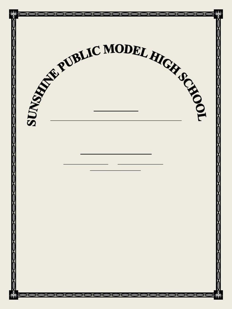 Sunshine Public Model High School | PDF