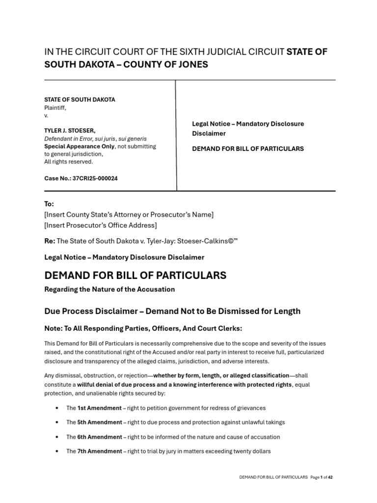 Demand For Bill of Particulars | PDF | Title 18 Of The United States ...