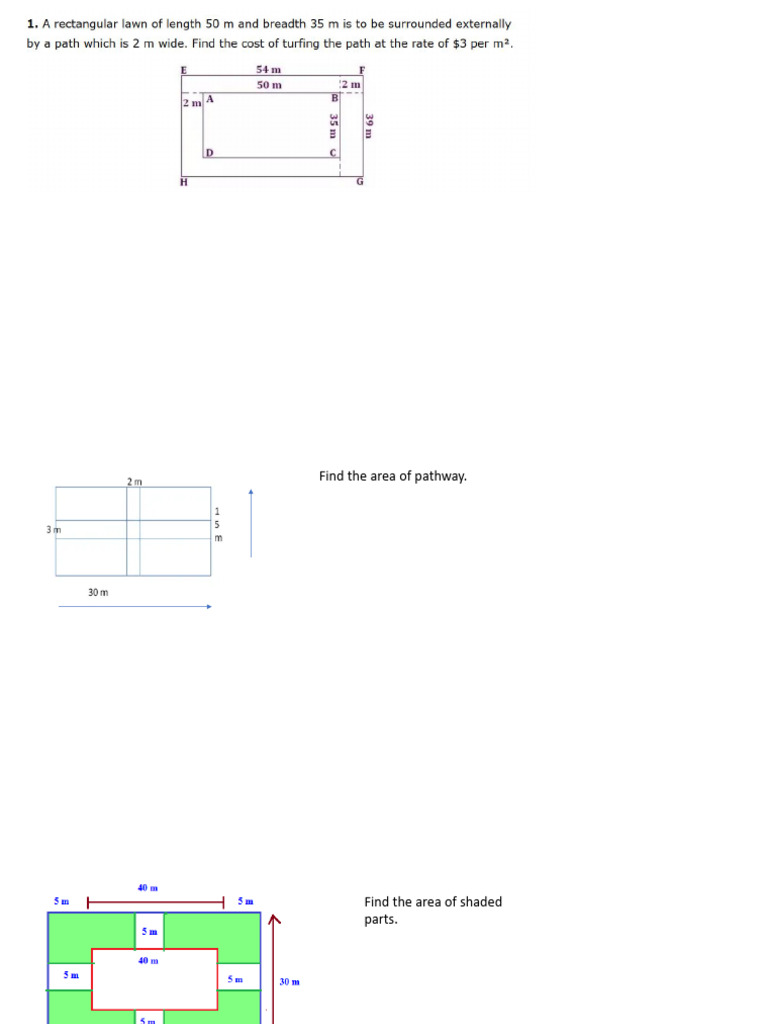 Area of Pathways or Remaining Area | PDF