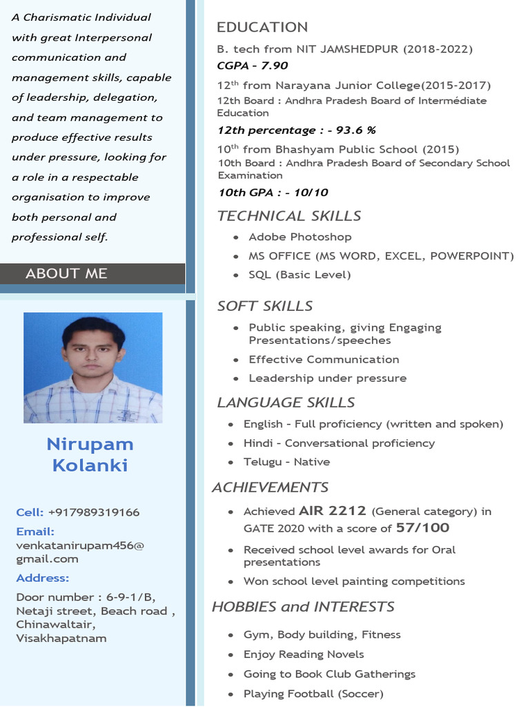 Nirupam Resume | PDF