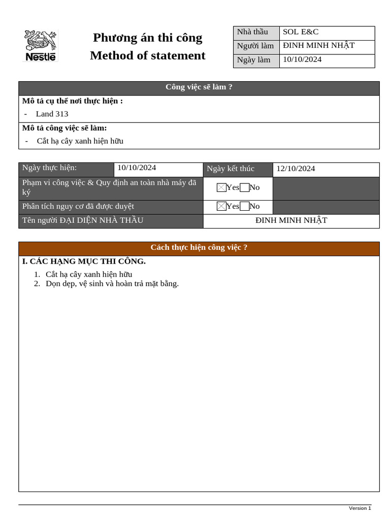 Mos - Cat Ha Cay Xanh - Rev01 | PDF