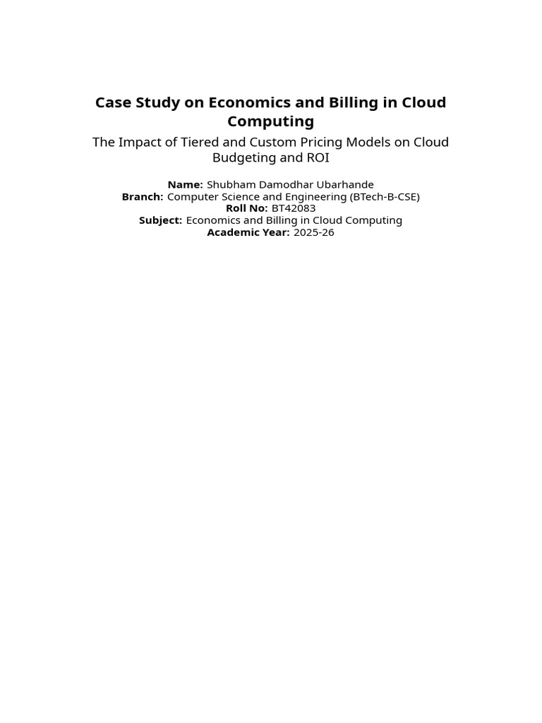 Cloud Pricing Models: Tiered vs Custom | PDF | Cloud Computing | Pricing