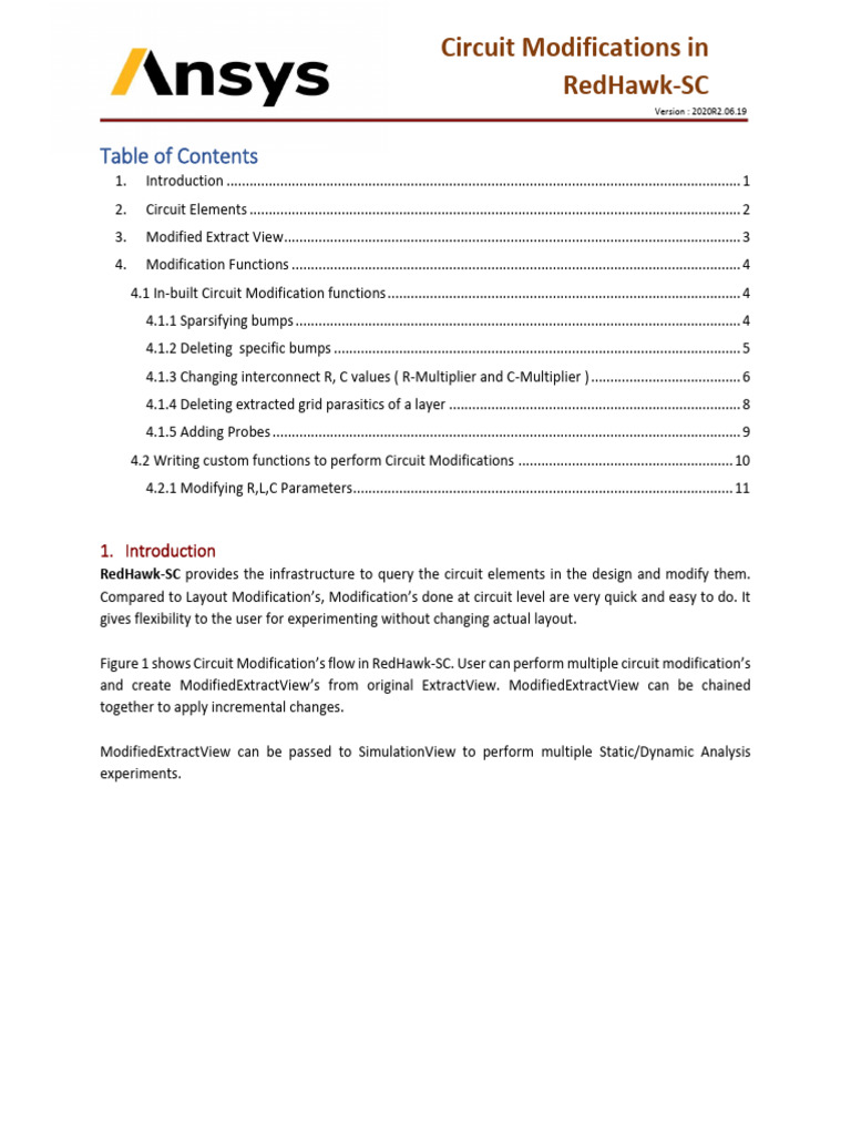 Circuit Modifications in RedHawk-SC | PDF | Electrical Network ...