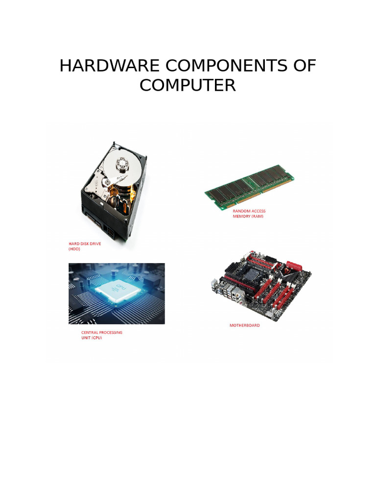 Components of Computer Hardware and Software | PDF