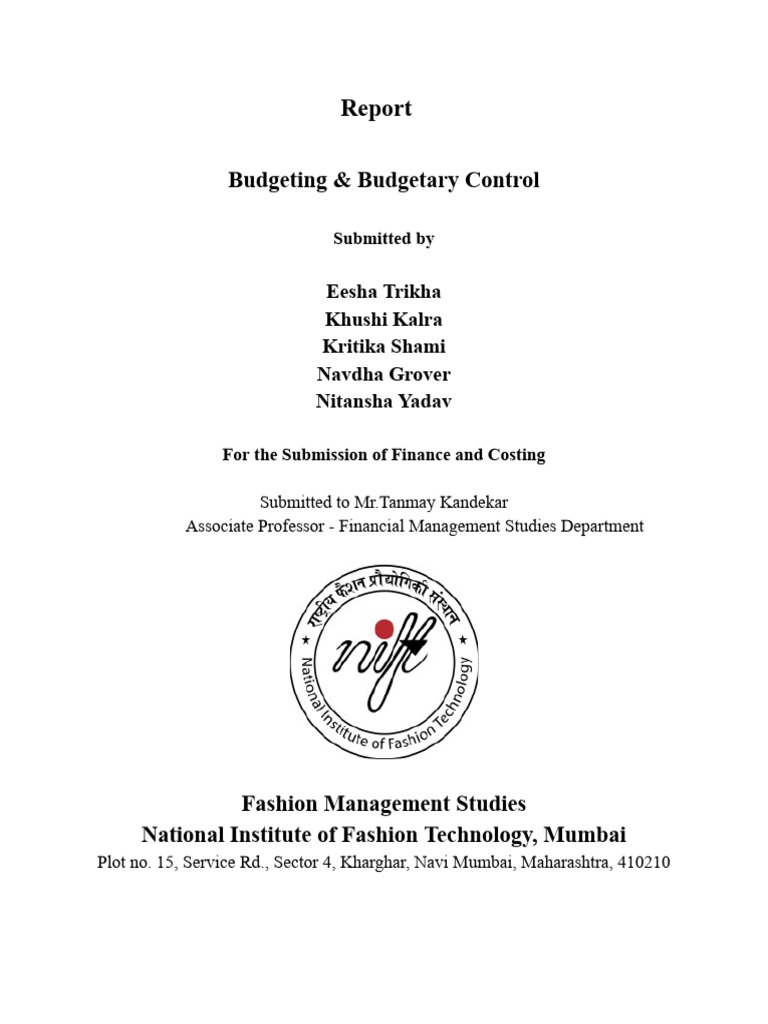 Budgeting and Control in Finance Management | PDF | Budget | Inventory