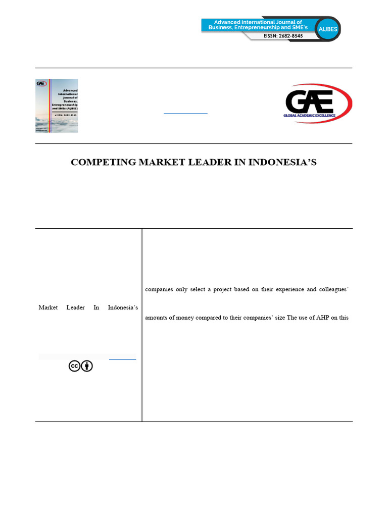 Competing Market Leader in Indonesias Constructio | PDF | Decision ...