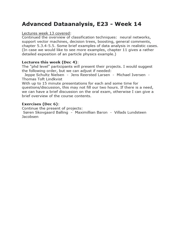 Overview, Week 14 | PDF