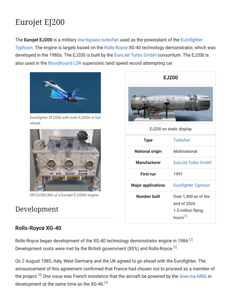 Eurojet EJ200 Turbofan Engine Overview | PDF | Internal Combustion ...