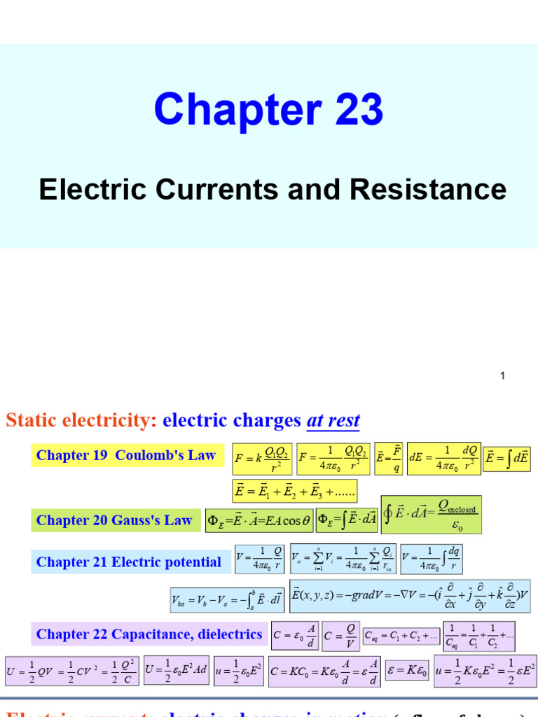 23 Electric Currents | PDF | Electric Current | Electrical Resistivity ...