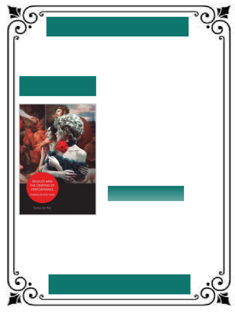 Deleuze and the Cinemas of Performance Powers of Affection 1st Edition ...