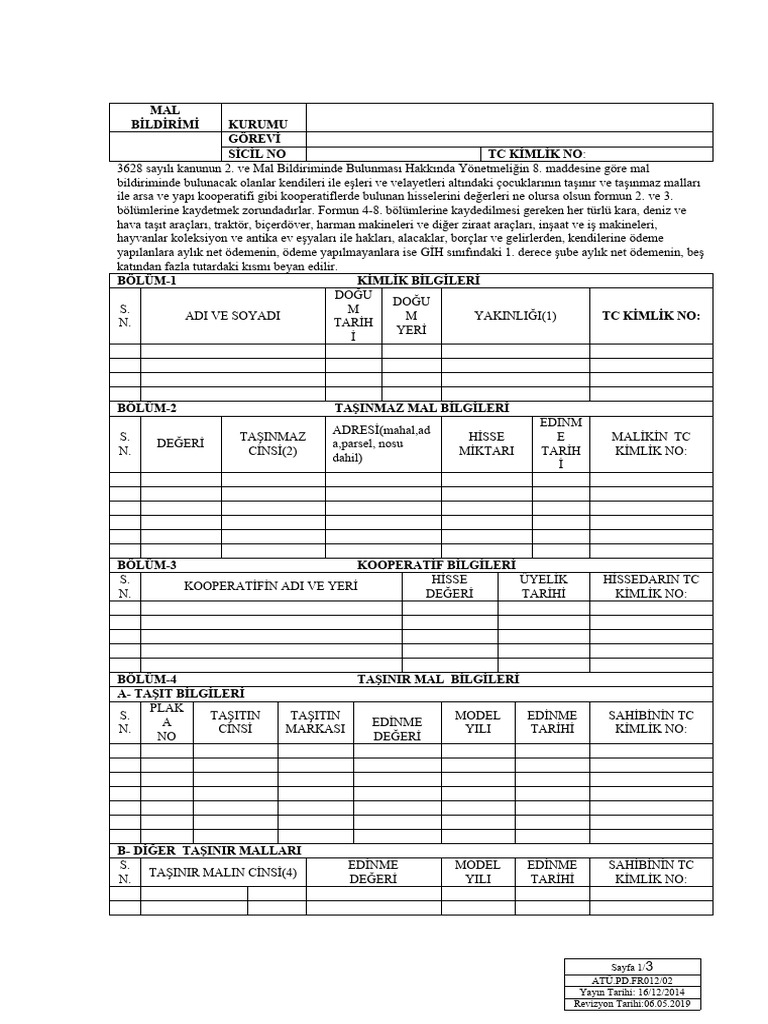 Mal Bildirim Formu | PDF
