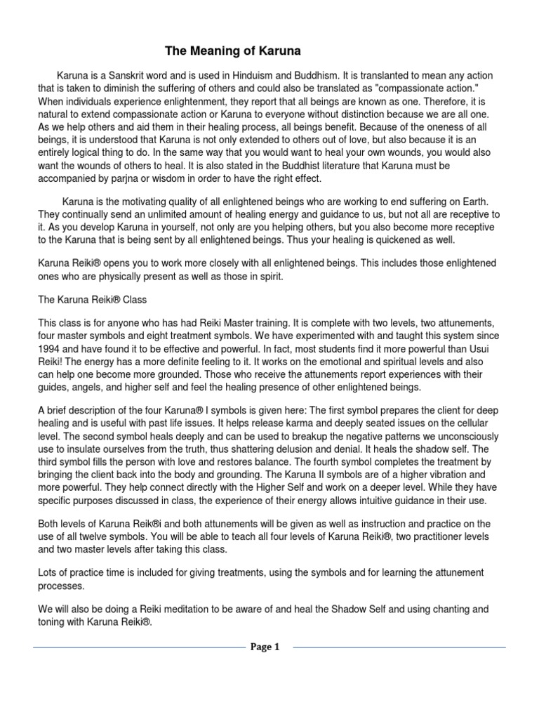 The Meaning of Karuna Reiki | PDF | Reiki | Consciousness