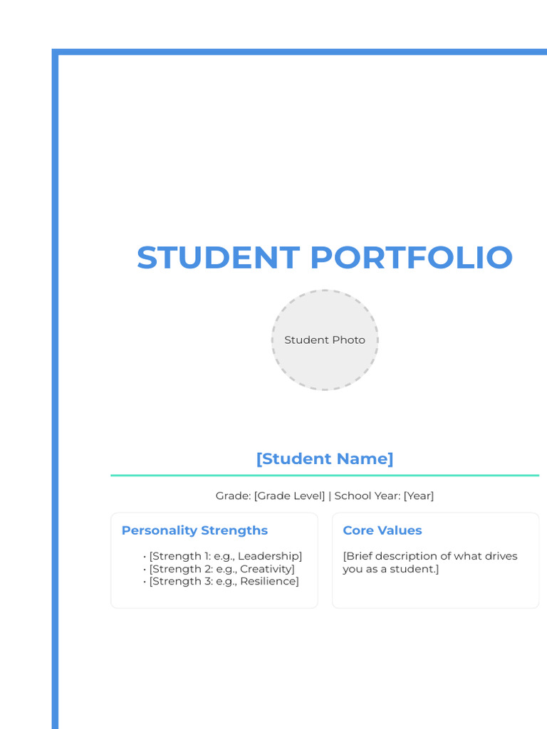 Student Portfolio Template White | PDF