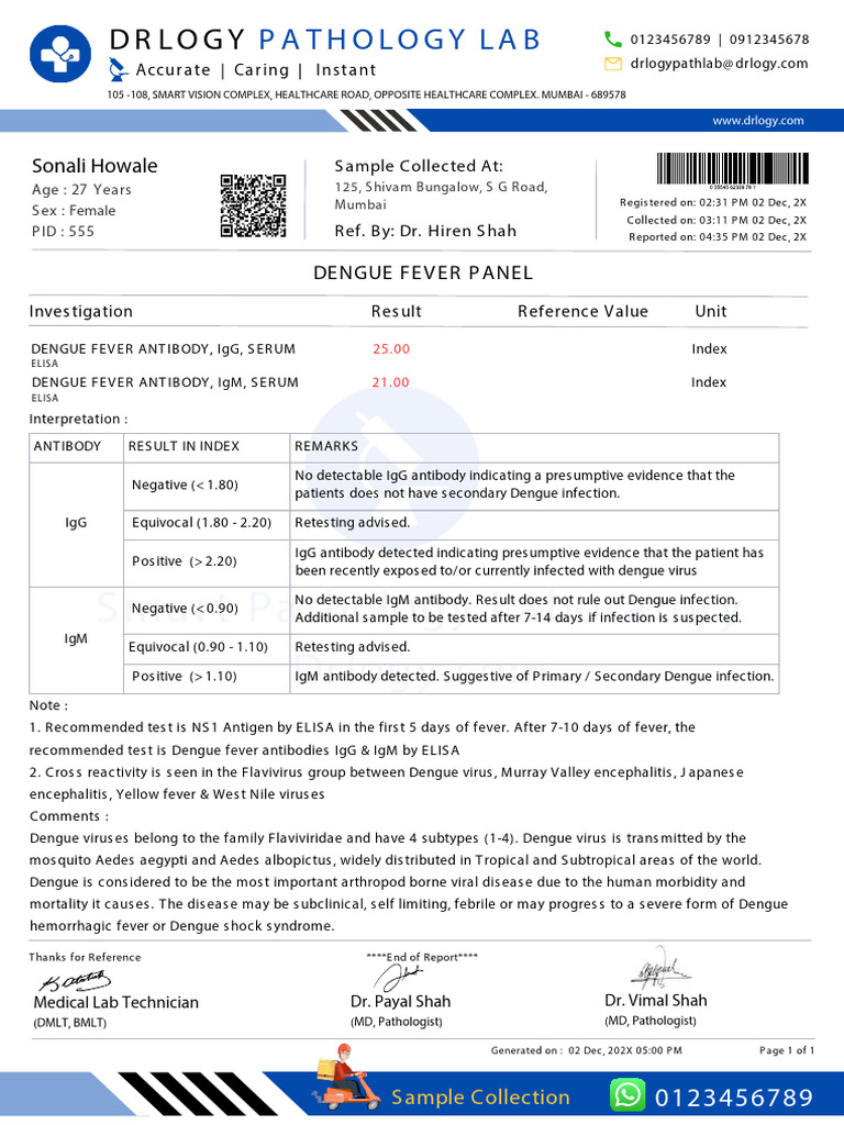 Dengue Fever Testing Guidelines and Results | PDF | Diseases And ...