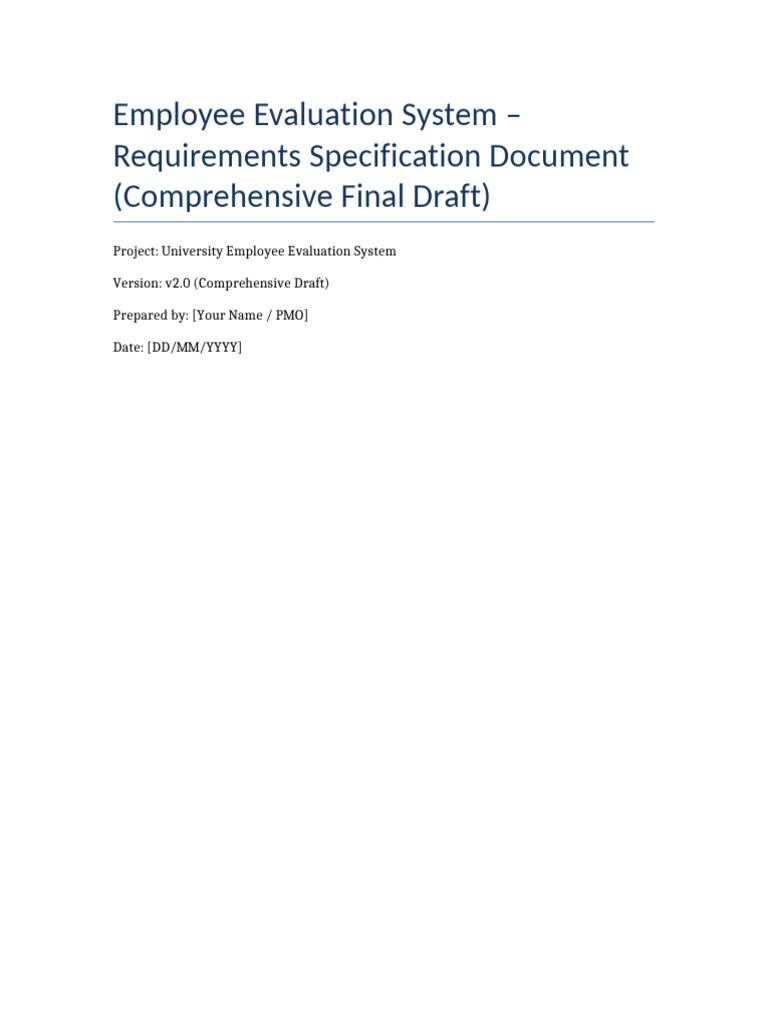 Employee Evaluation System Requirements Comprehensive Final | PDF ...
